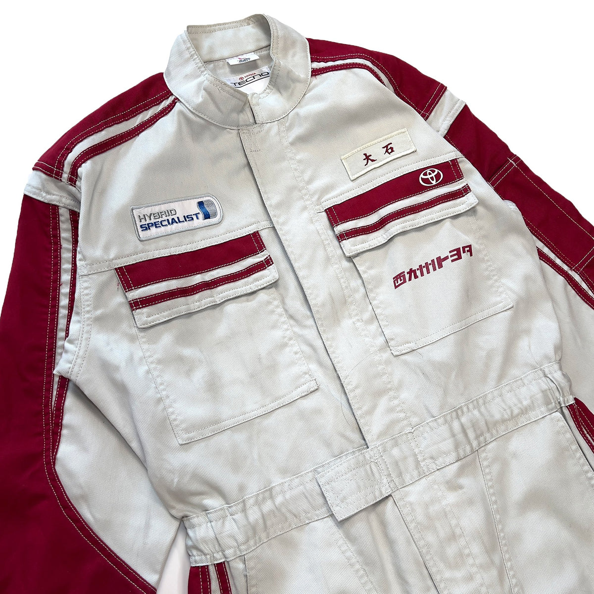 JDM Retro Toyota Tecno Jumpsuit Coveralls Mechanic Suite Tsunagi Red ...