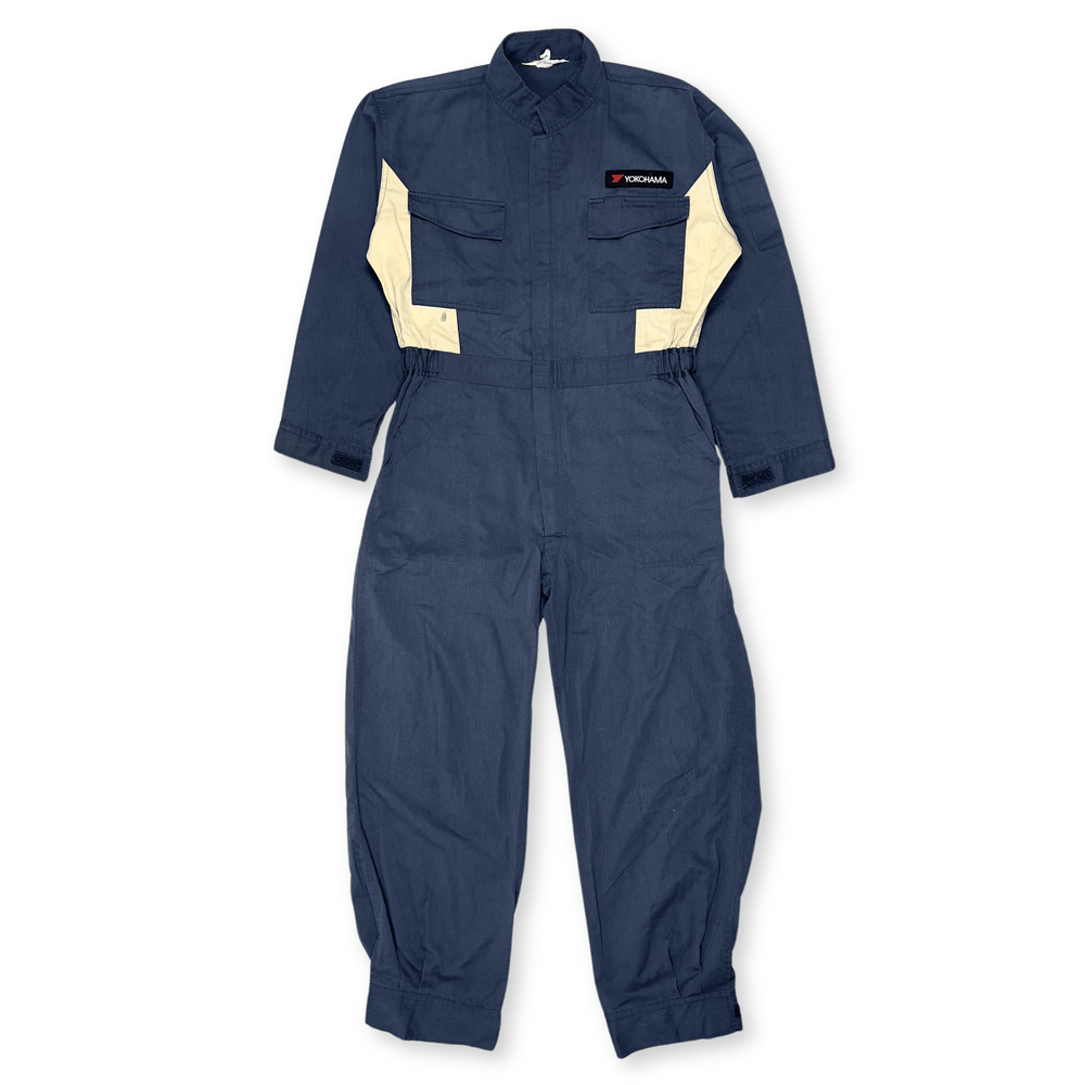 Retro 1990s Showa Era JDM Japan Yokohama Coveralls Tsunagi Blue – Sugoi JDM