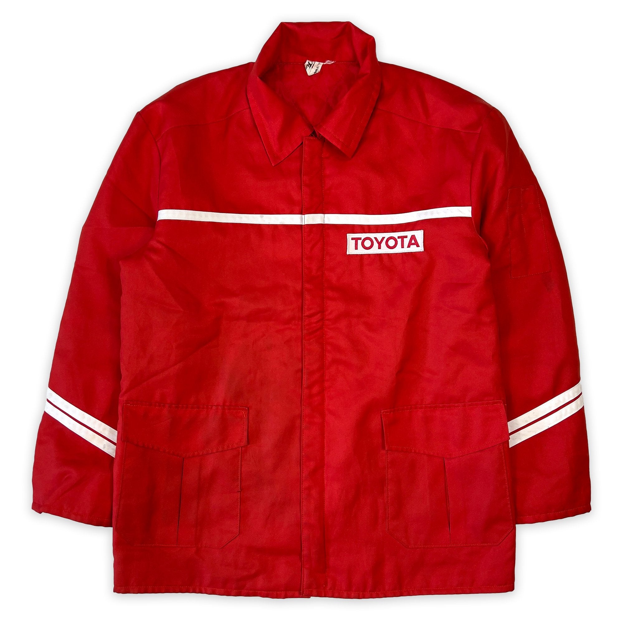 Vintage Showa Era Japan JDM Toyota Tecno Mechanics Long Jacket Red ...