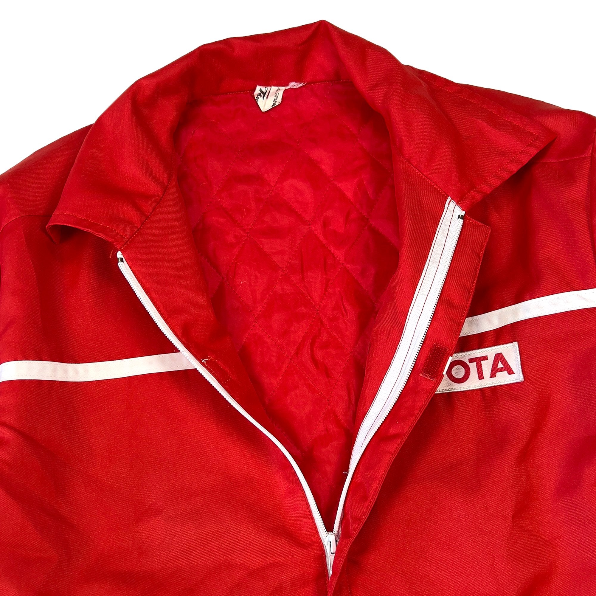 Vintage Showa Era Japan JDM Toyota Tecno Mechanics Long Jacket Red ...