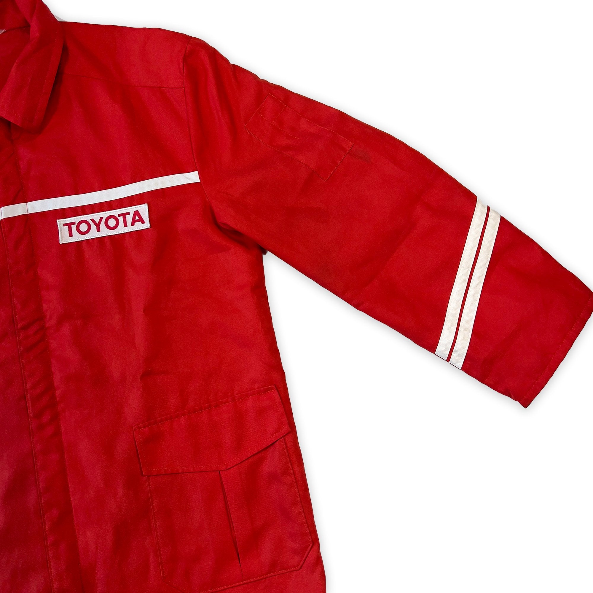 Vintage Showa Era Japan JDM Toyota Tecno Mechanics Long Jacket Red ...