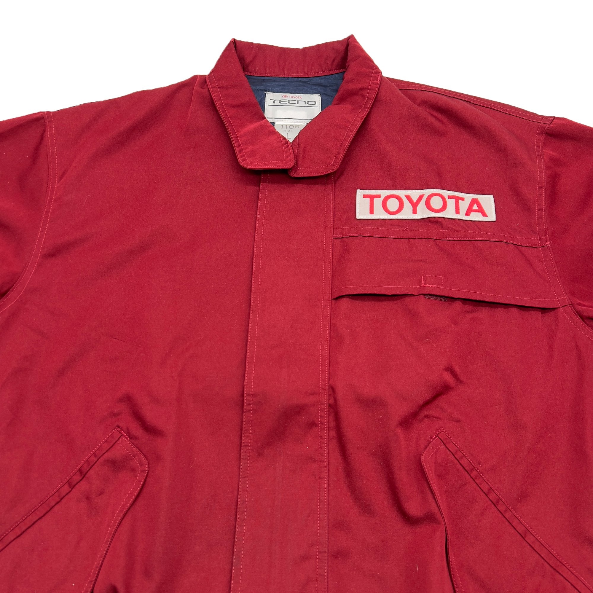 Retro Showa Era Japan JDM Toyota Tecno Mechanics Uniform Jacket Red ...